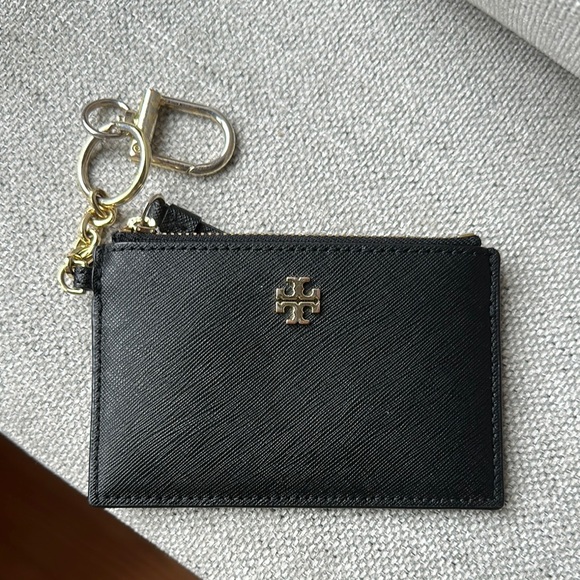 Tory Burch | Bags | Tory Burch Black Card Holder With Keychain | Poshmark